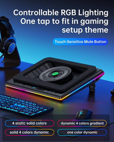 llano V12 RGB Laptop Cooling Pad, Gaming Laptop Cooler with Powerful T
